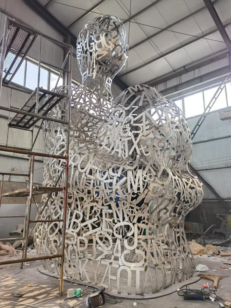 Nomade Sculpture a Man Made of Letters Public Art