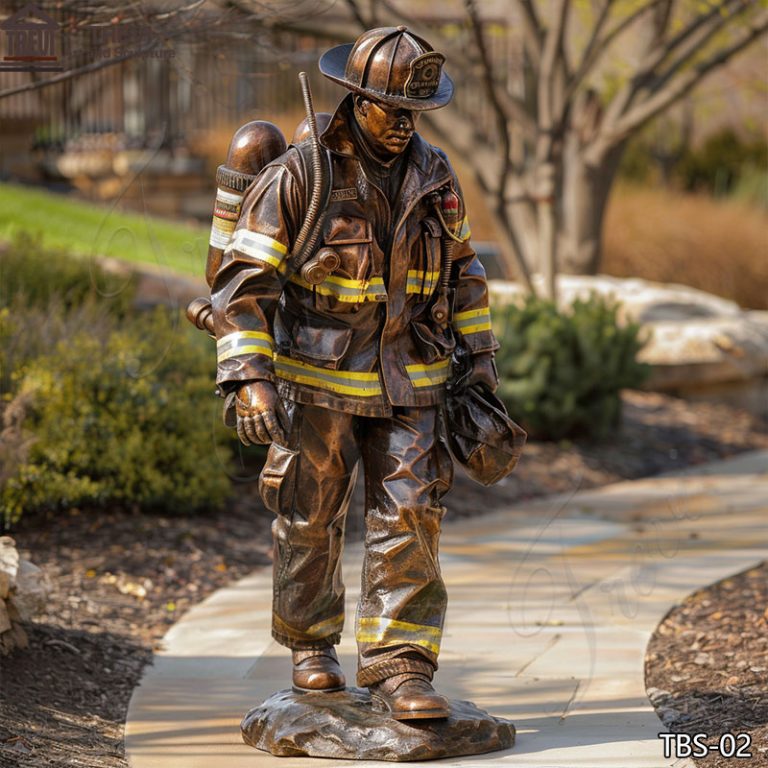 Custom Bronze Life Size Firefighter Statues for Sale