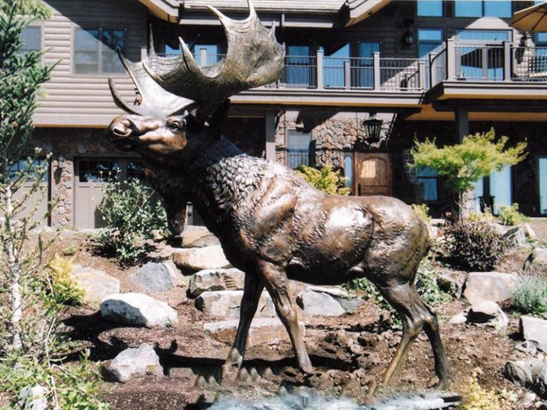 Life Size Moose Bronze Sculptures Animal Outdoor Decor