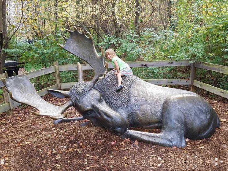 Life Size Moose Bronze Sculptures Animal Outdoor Decor