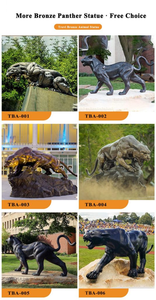 Affordable Vivid Bronze Panther Wild Animal Sculpture for Outdoor