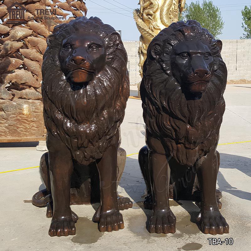 Life Size Bronze Sitting Lion Statues - Trevi Statue