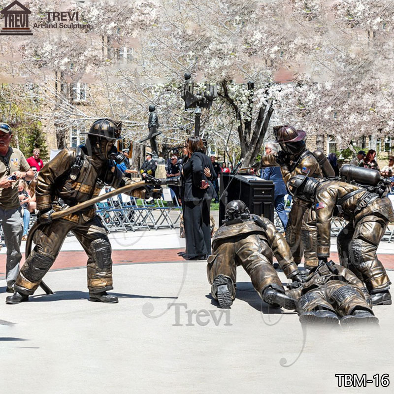 Memorial Life Size Bronze Firefighter Statues for Sale- Trevi Statue