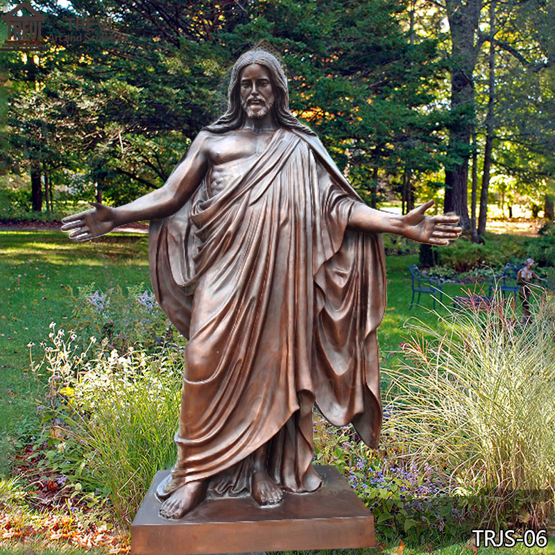 Life-Size Bronze Jesus Statue with Open Arms Church DecorTrevi Statue