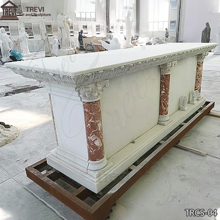 High-Quality Catholic Marble Altar Table with Relief SculptureTrevi Statue
