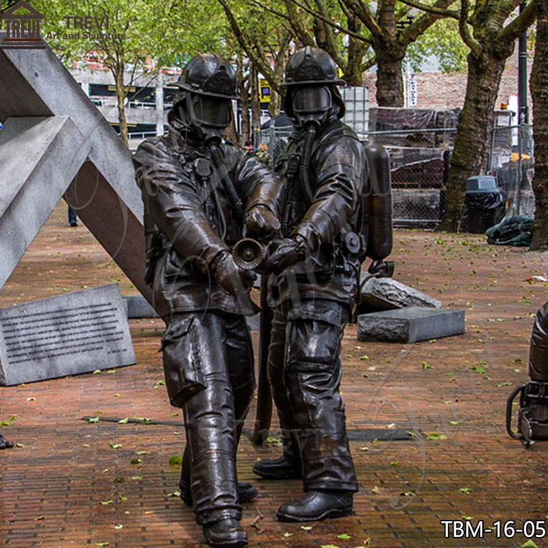 Life Size Custom Bronze Fireman Statue Outdoor for Sale- Trevi Statue