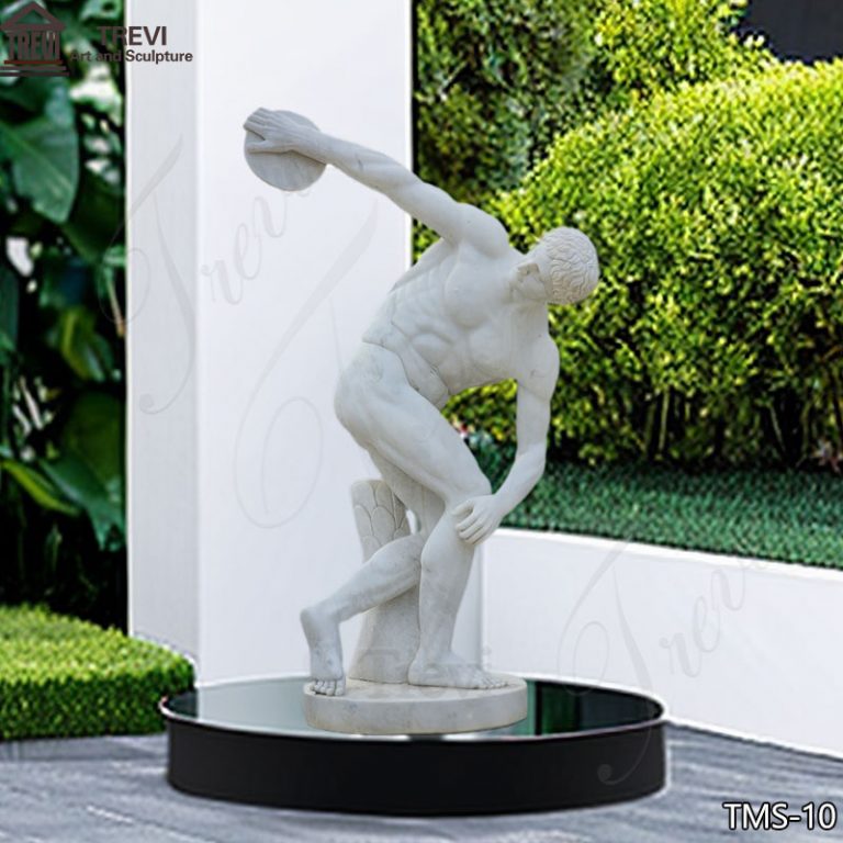 Life Size the Discus Thrower Marble Statue Outdoor for Sale- Trevi Statue