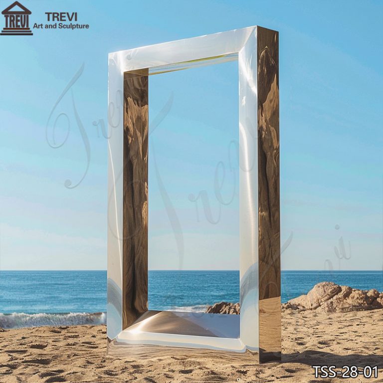 Stainless Steel Picture Frame Sculpture Large Outdoor Decor - Trevi Statue