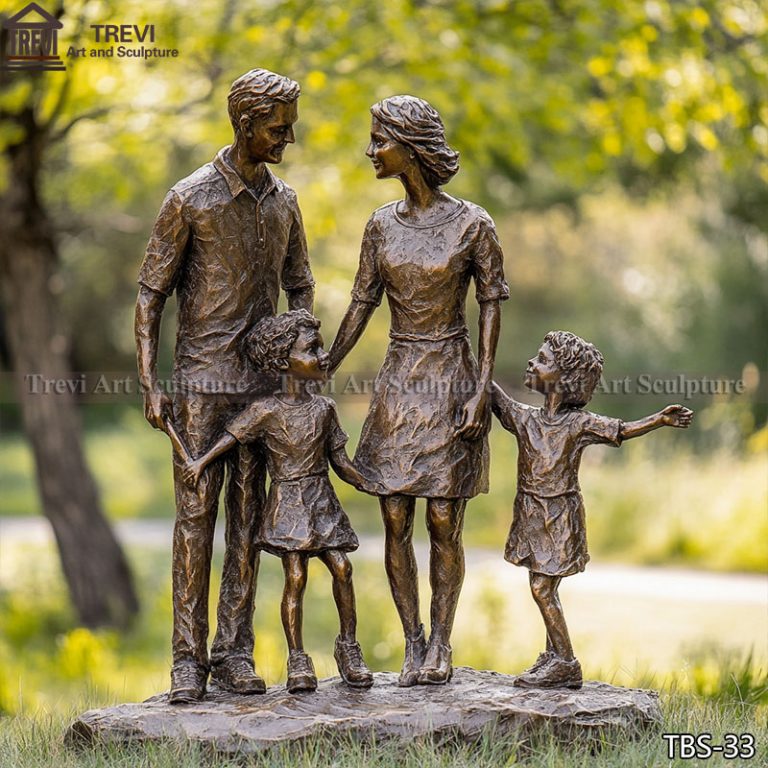 Outdoor Bronze Family Sculpture for Park- Trevi Statue