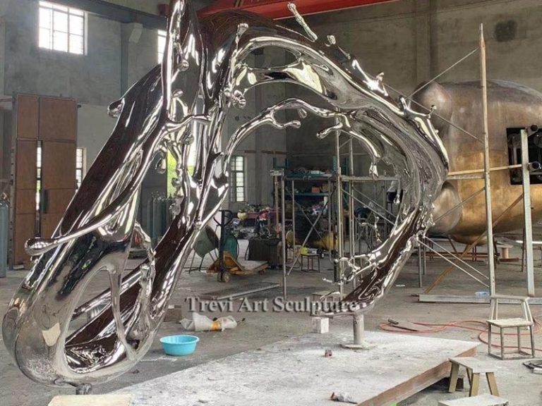 Modern Stainless Steel Water Splash Sculpture for Sale
