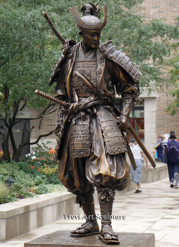 Large Bronze Japanese Samurai Statue for sale