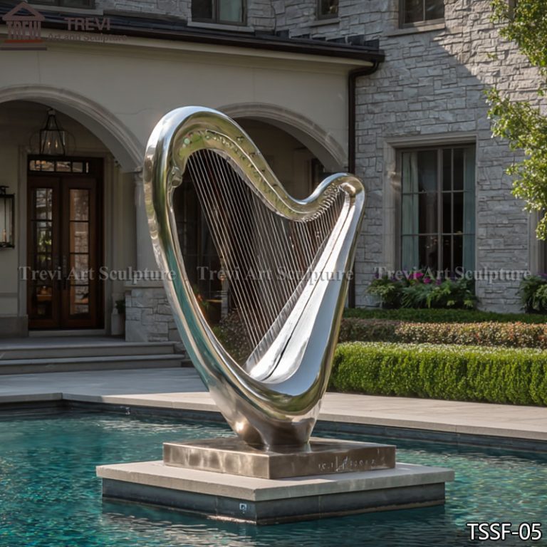 Stainless Steel Harp Fountain for Garden