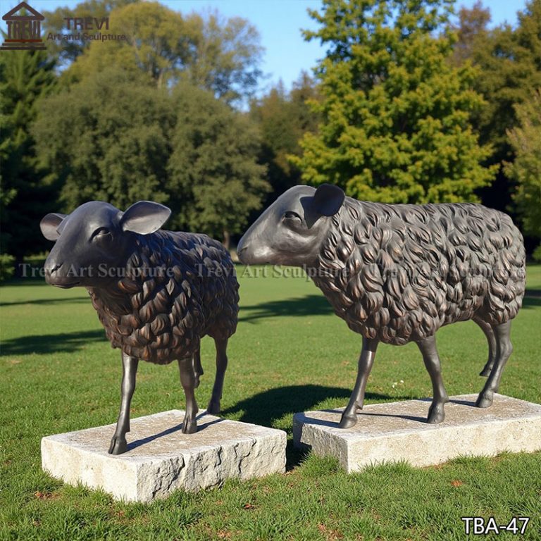 Outdoor Bronze Sheep Garden Statue
