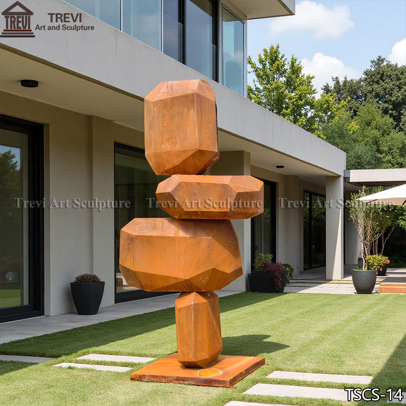 5 Feet Corten Steel Rock Sculpture