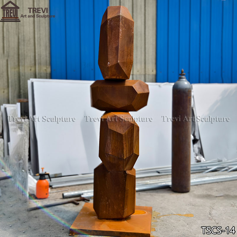 5 Feet Corten Steel Rock Sculpture