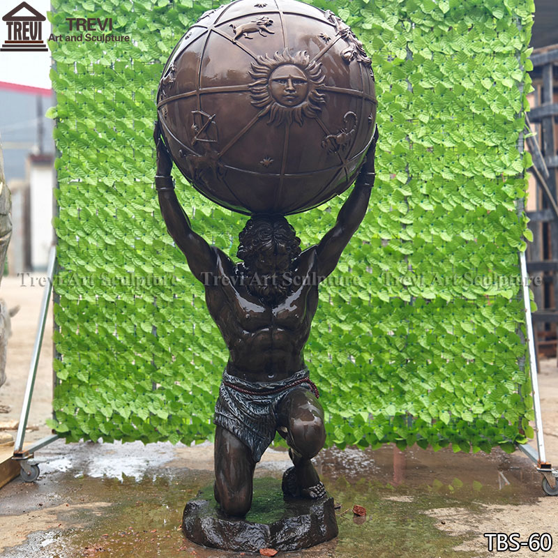 5.5 Feet Bronze Atlas Statue Holding the World